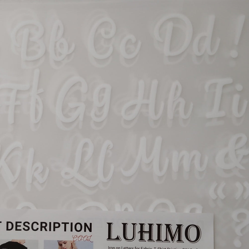 5 Sheets A–Z Iron-On Letters – Black Heat Transfer Vinyl DIY Clothing ...